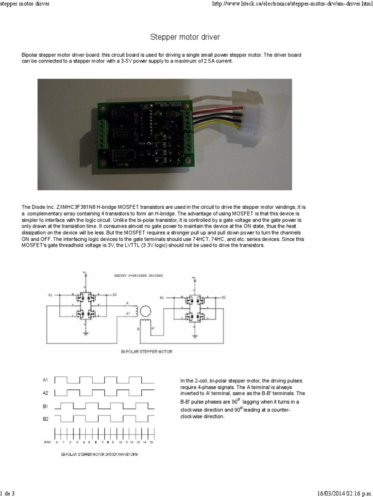 Stepper Motor Driver | PDF | Field Effect Transistor | Mosfet