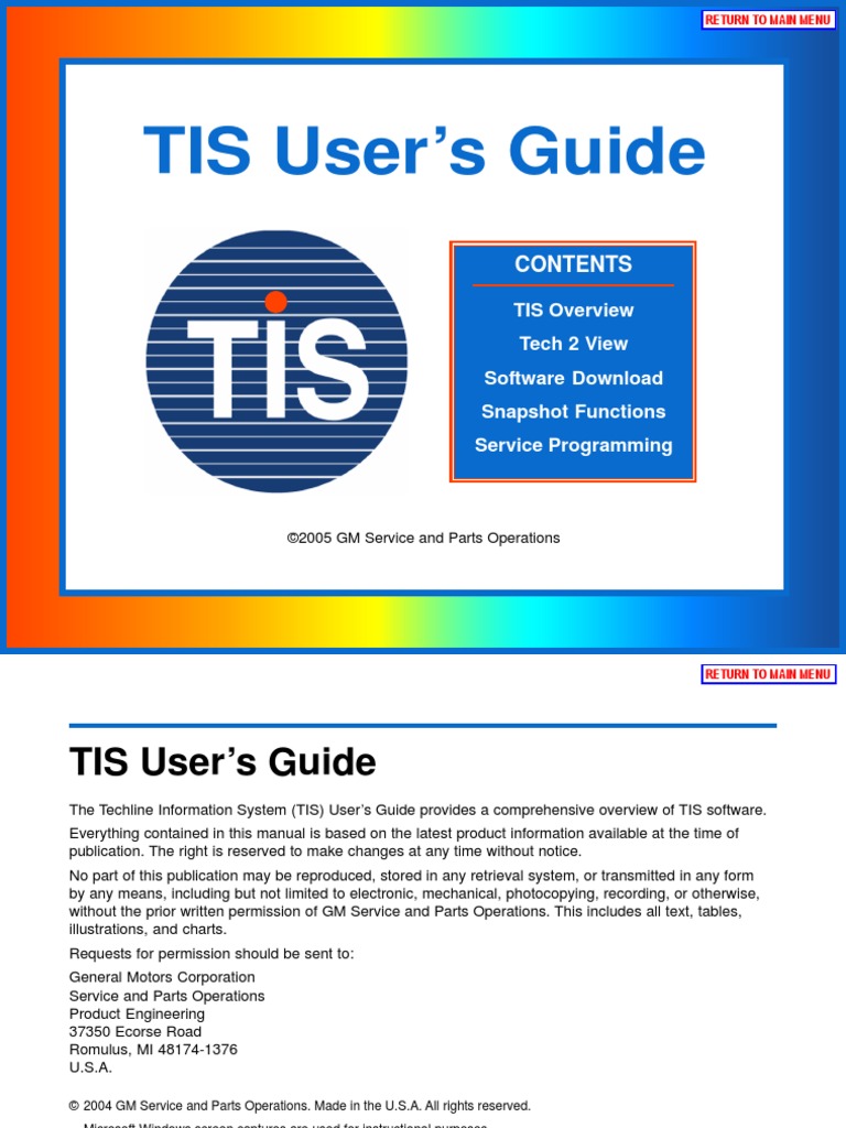 Scanner GM Tech2 TIS UserGuide | PDF | Icon (Computing) | Personal ...