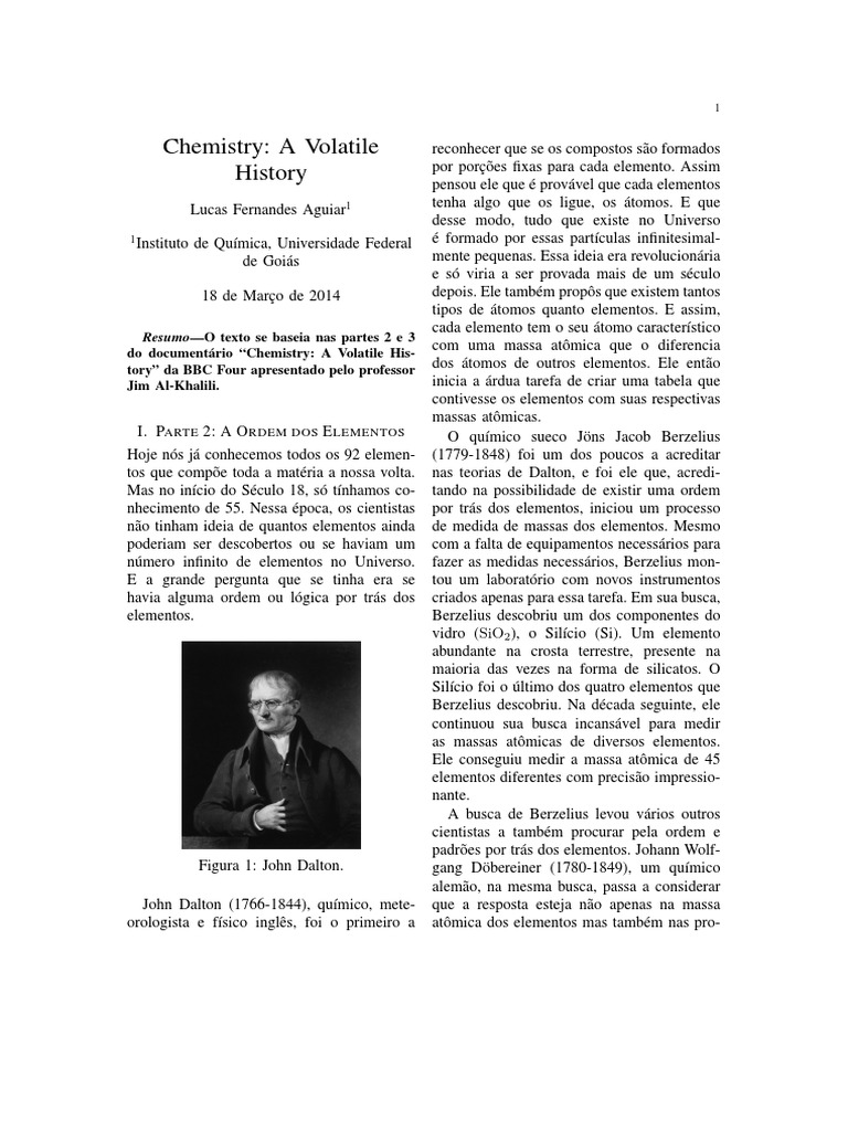 Chemistry: A Volatile History | PDF | Nêutron | Átomos