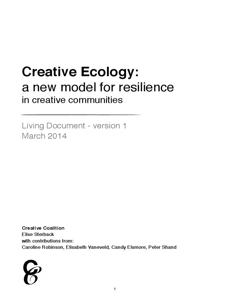 Creative Ecology - Living Doc V1 - Elise Sterback | PDF | Creativity ...