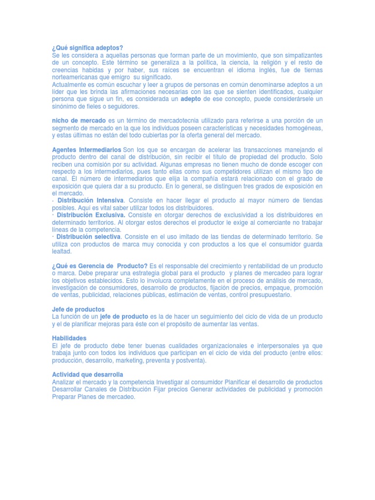 Qué Significa Adeptos | Descargar gratis PDF | Producto (Negocio ...