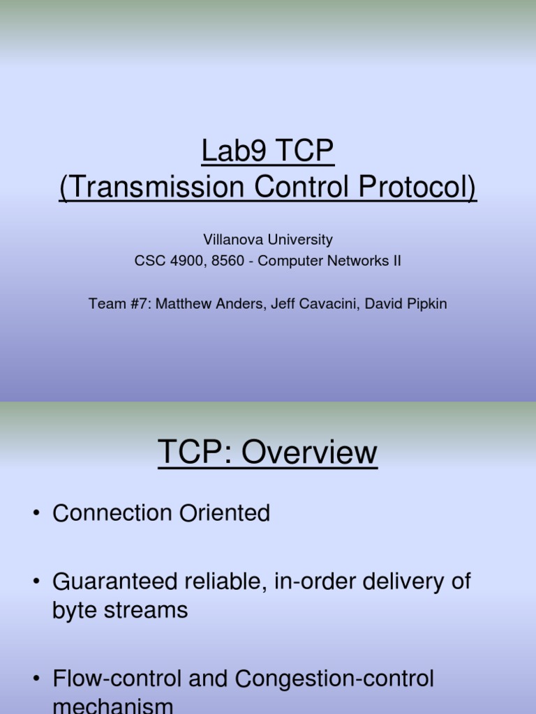 Lab 9 TCP | PDF | Transmission Control Protocol | Network Congestion