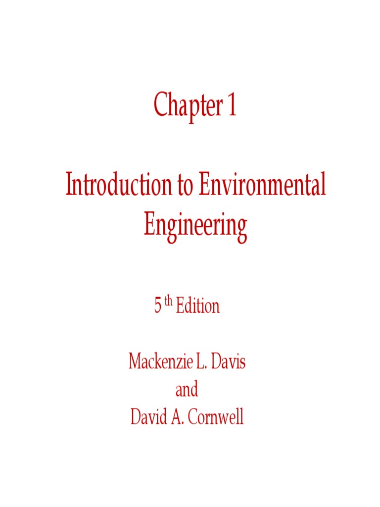 Introduction To Environmental Engineering: 5 Edition Mackenzie L. Davis ...
