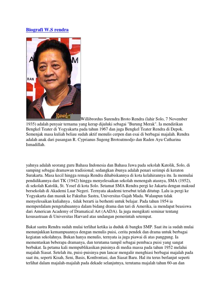 Biografi WS Rendra | PDF