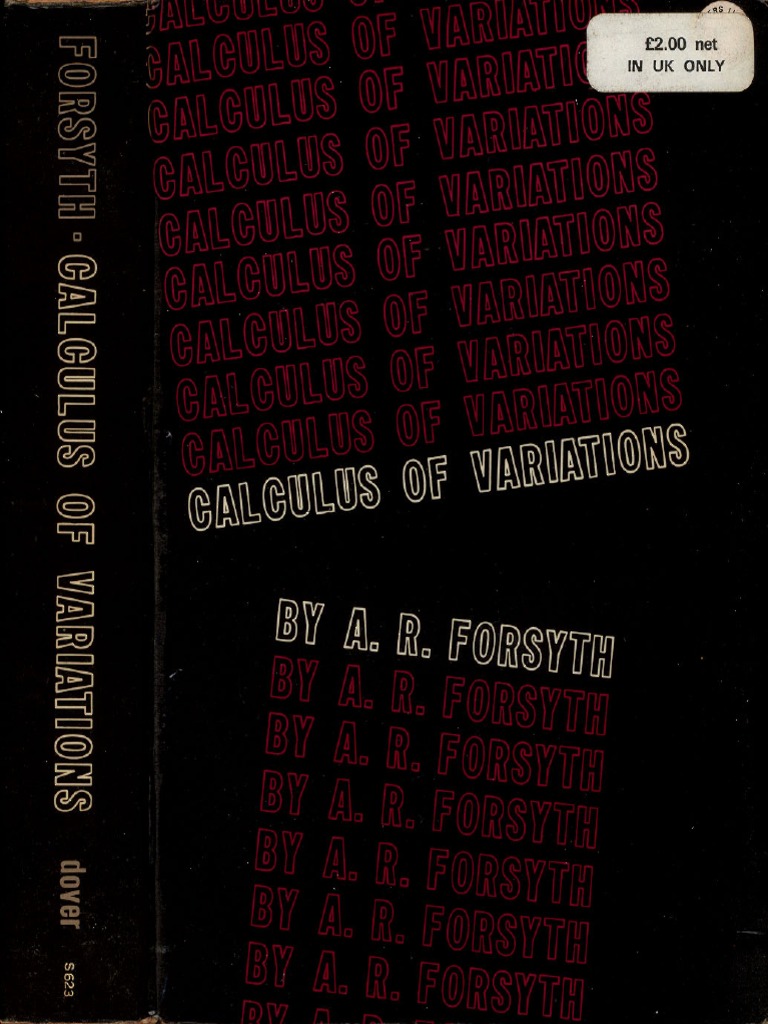Calculus of Variations, Forsyth PDF | PDF