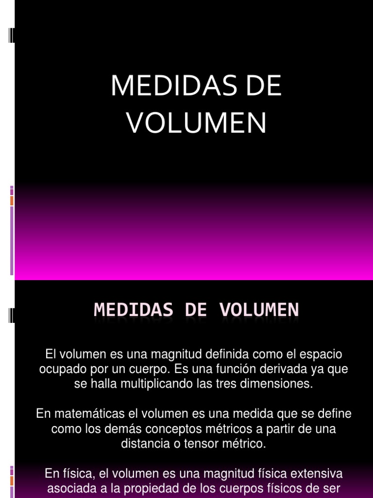 Medidas de Volumen | PDF | Volumen | Cantidad