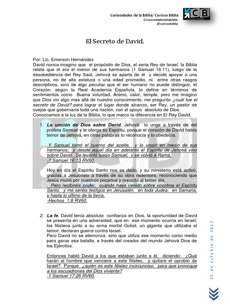 El Secreto de David | PDF | Goliat | David