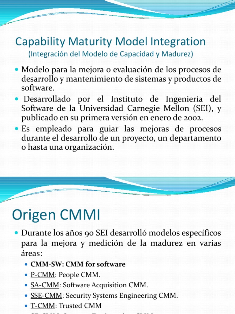 Introducción al Modelo CMMI | PDF | Informática y tecnología de la ...