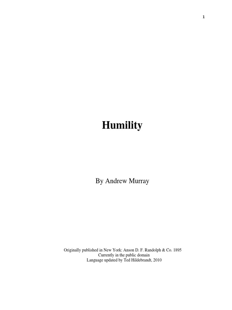 Andrew Murray on Humility | PDF | Humility | Salvation