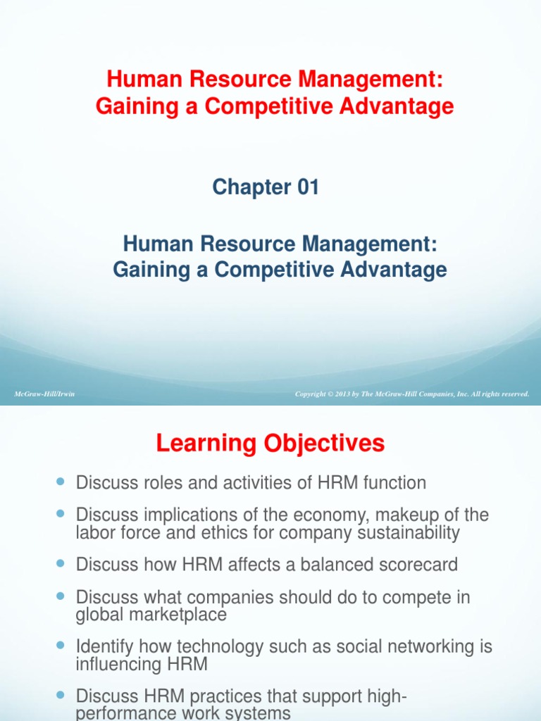 Human Resource Management: Gaining a Competitive Advantage