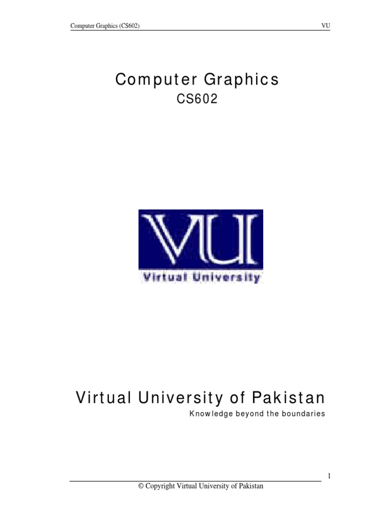 CS602 Computer Graphics PDF Handouts Virtual University | PDF
