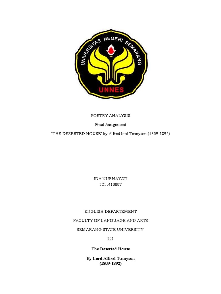 Analysis of Tennyson's "The Deserted House" | PDF | Poetry | Religion ...