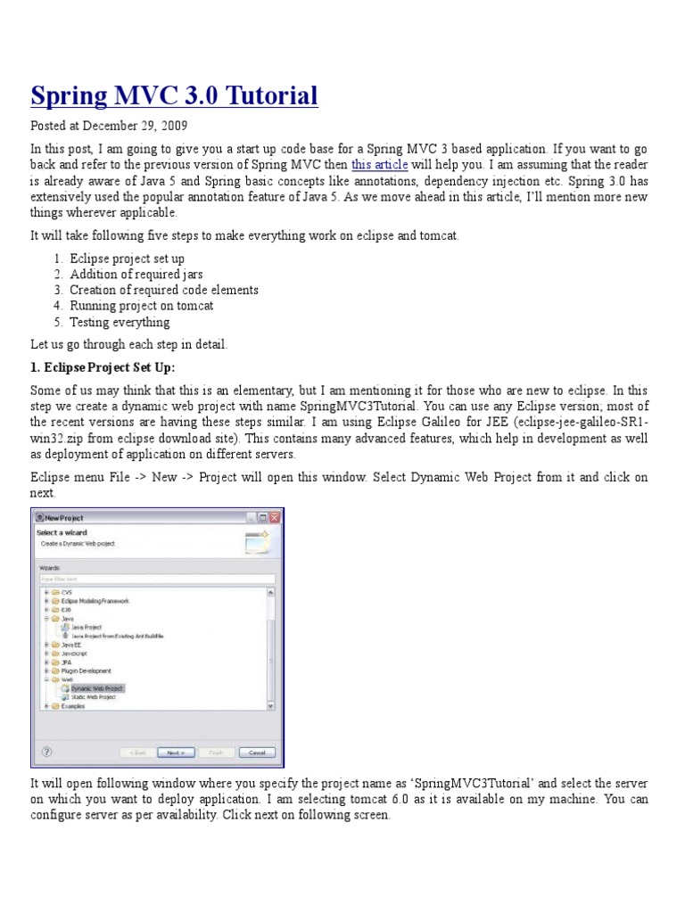 Spring 3 MVC Tutorial | PDF | Computing Platforms | Java Enterprise Platform