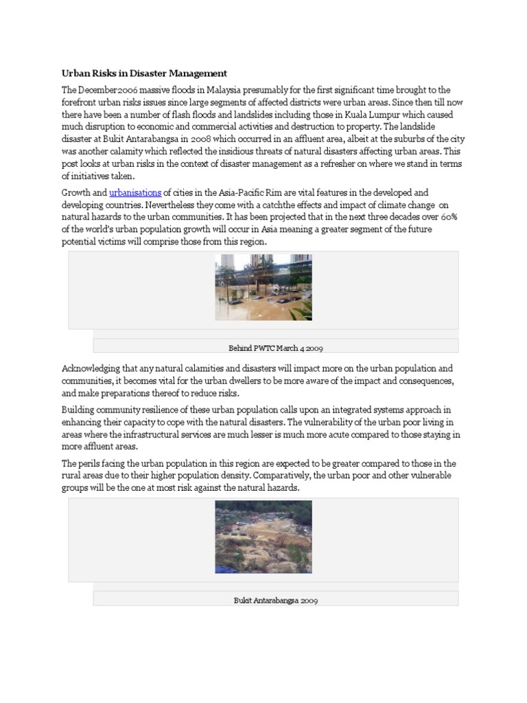 Urban Risks in Disaster Management | PDF | Disaster Risk Reduction ...
