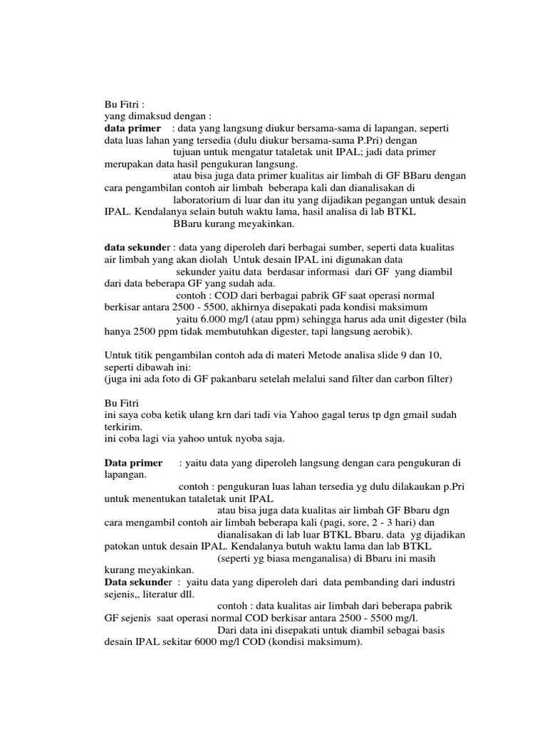Data Primer Dan Data Sekunder | PDF