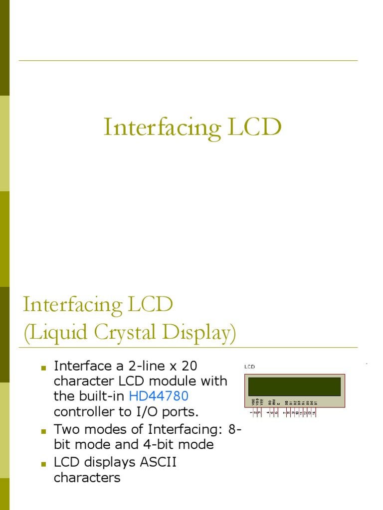 Interfacing an LCD Module: A Guide to Connecting and Controlling a 2x20 ...