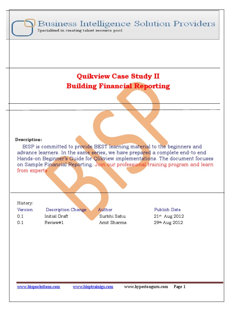 QlikView Financial Reporting Guide | PDF | Revenue | Gross Margin