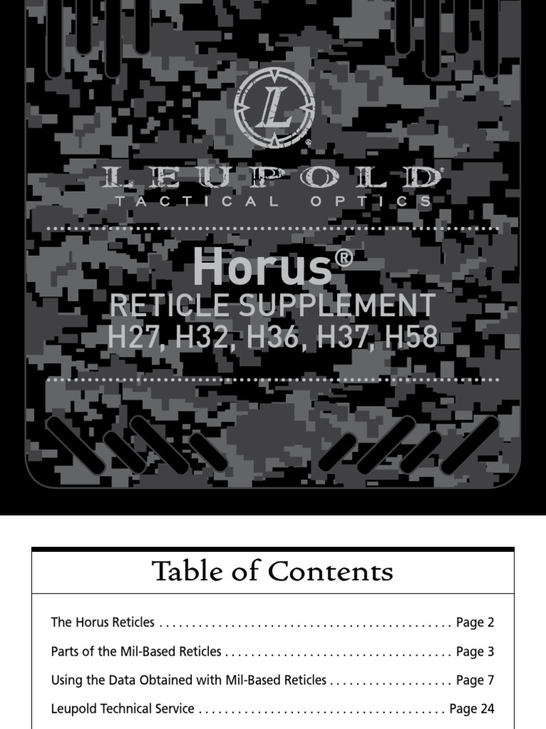 Horus Reticle Man | PDF | Minute And Second Of Arc | Telescopic Sight