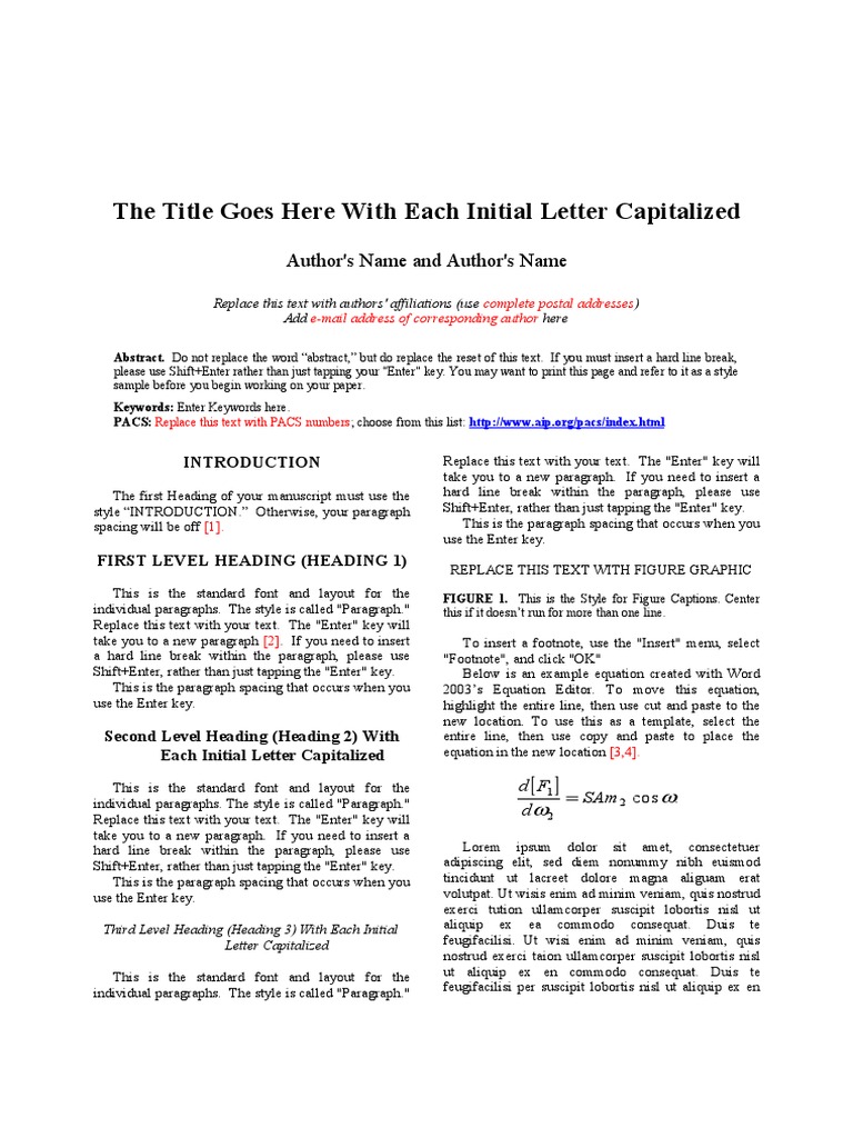 AIP A4 Full Paper Format | PDF | Digital Technology | Computing