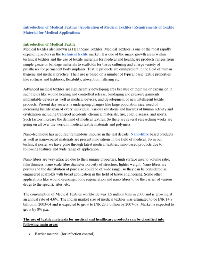 General Info | PDF | Tissue Engineering | Textiles