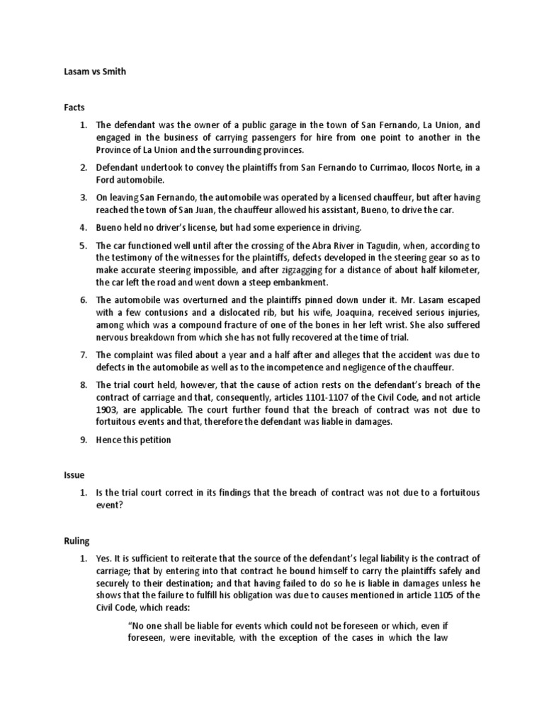 Fortuitous Events | Negligence | Reasonable Person | Free 30-day Trial ...