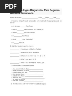 Examen de Inglés Básico con Respuestas | PDF | Languages