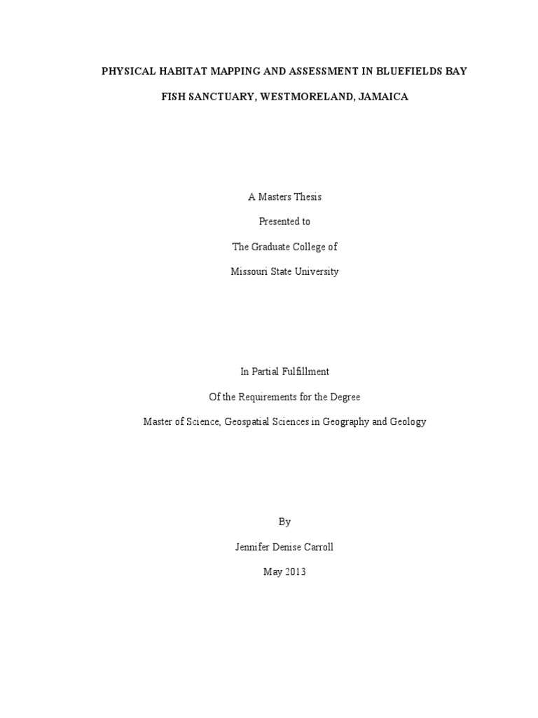 Physical Habitat Mapping and Assesment in Bluefileds'Bay Fish Sanctuary ...
