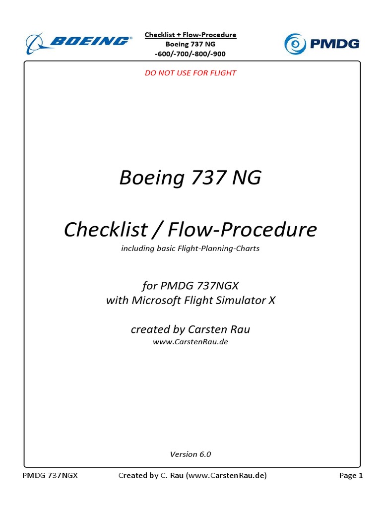Checklist 737 PMDG 737NGX | Runway