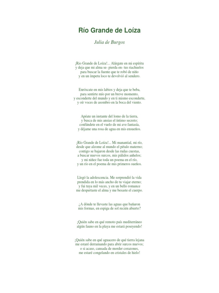 Análisis del poema "Río Grande de Loíza" | PDF