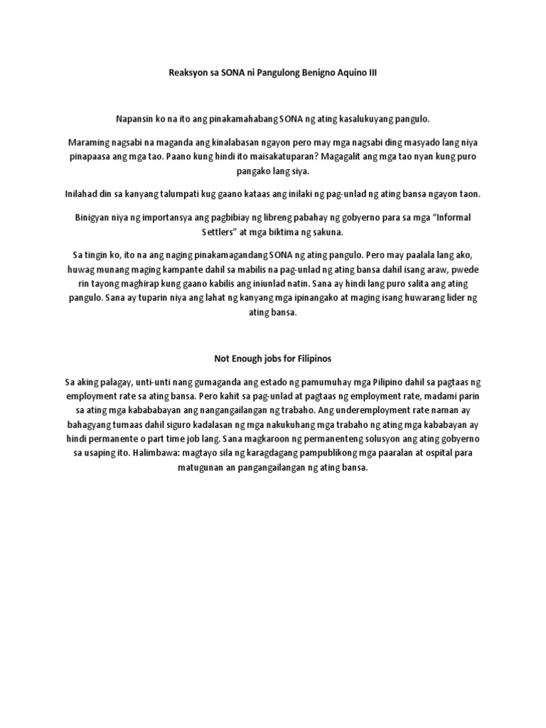 Reaction Paper Filipino | PDF