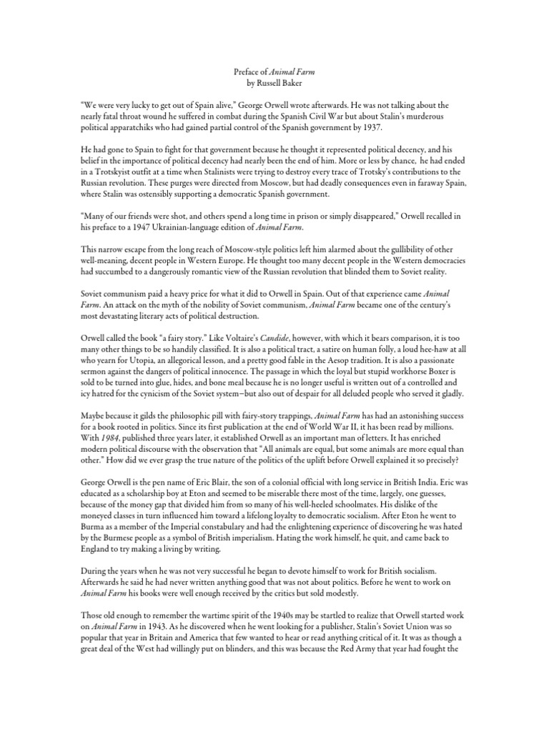 Preface of Animal Farm | PDF | George Orwell | Politics (General)