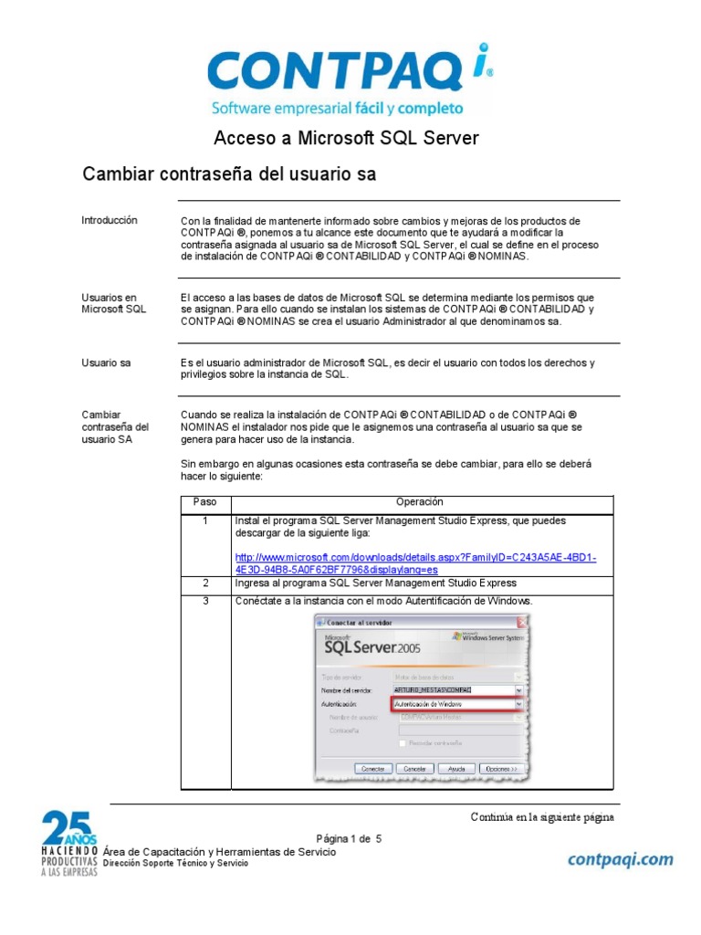 Cambiar Contraseña Usuario SQL Server | Servidor SQL de Microsoft | Contraseña