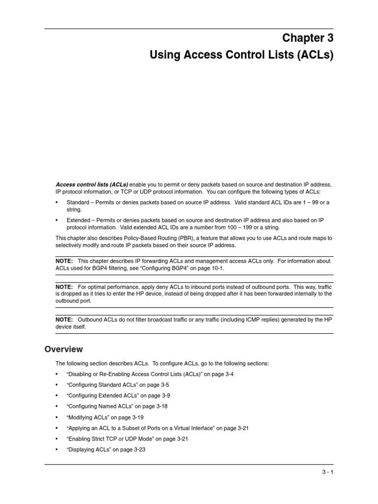 Using Access Control Lists Acls Pdf Transmission Control Protocol Port Computer Networking