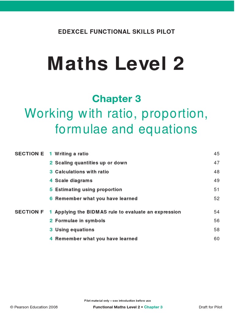 Maths Level 2 - Chapter 3 Learner Materials | PDF | Formula | Ratio