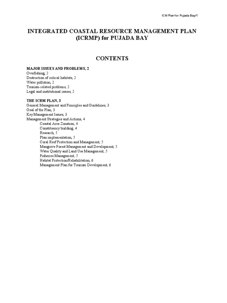 Area Management Plan Pujada | PDF | Mangrove | Sustainability