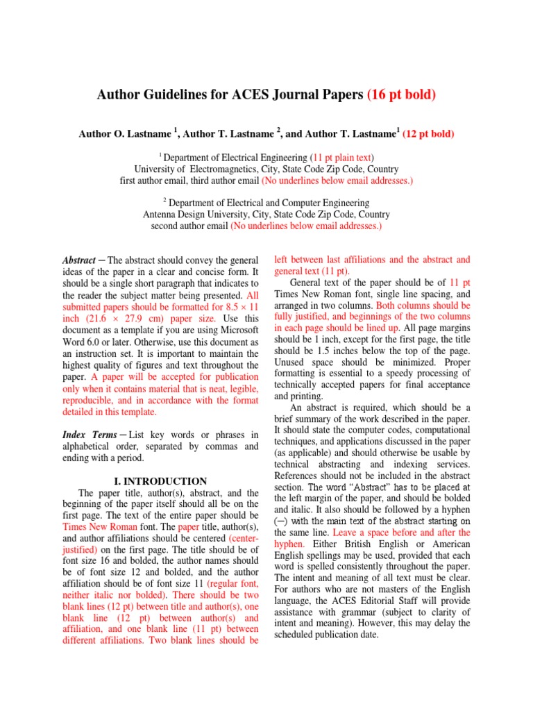 ACES Journal Template April 20 2011 | PDF | Letter Case | Copyright
