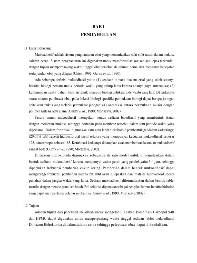 Tablet Mukoadhesif Diltiazem: Formulasi dan Kinerja | PDF