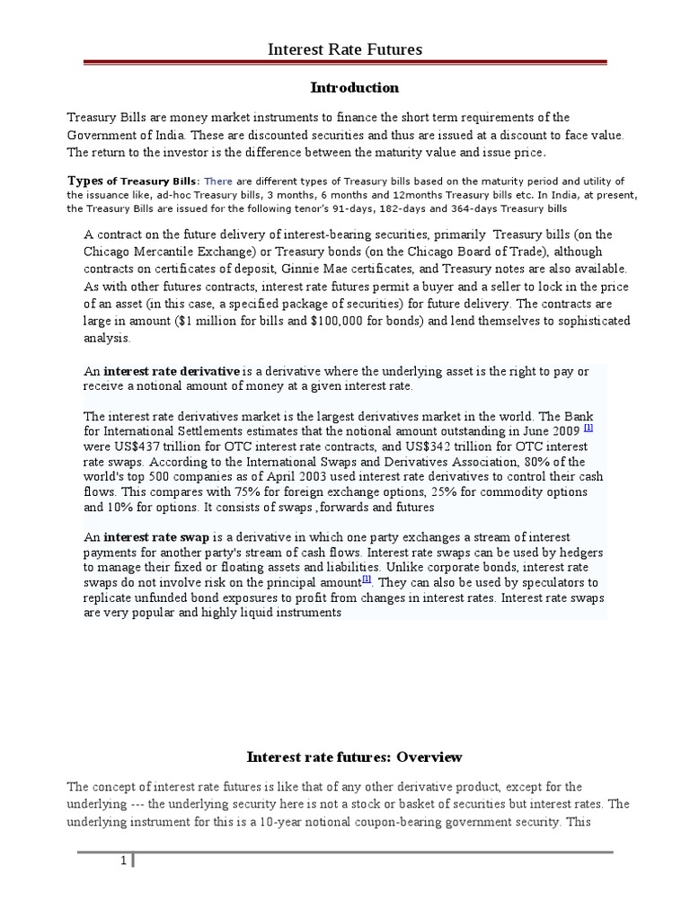 Interest Rate Futures | Download Free PDF | Futures Contract ...