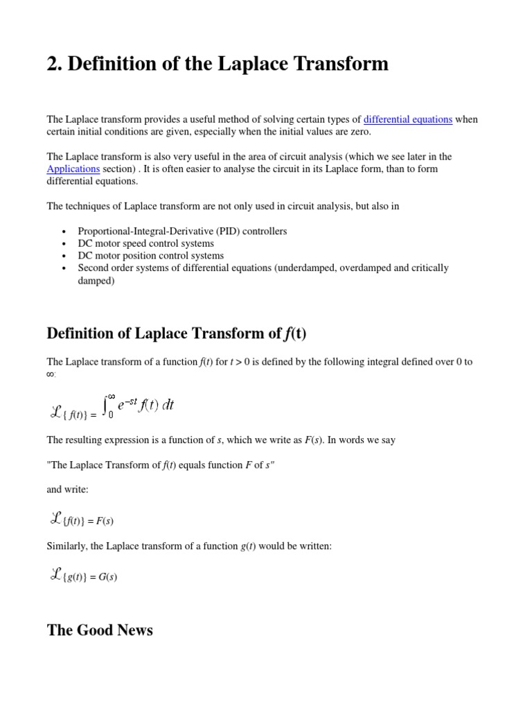 Laplace Transform | PDF | Laplace Transform | Complex Number