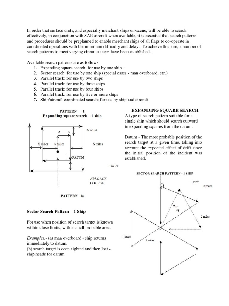 Coordinated Search Patterns for Merchant Ships | PDF | Ships | Nature
