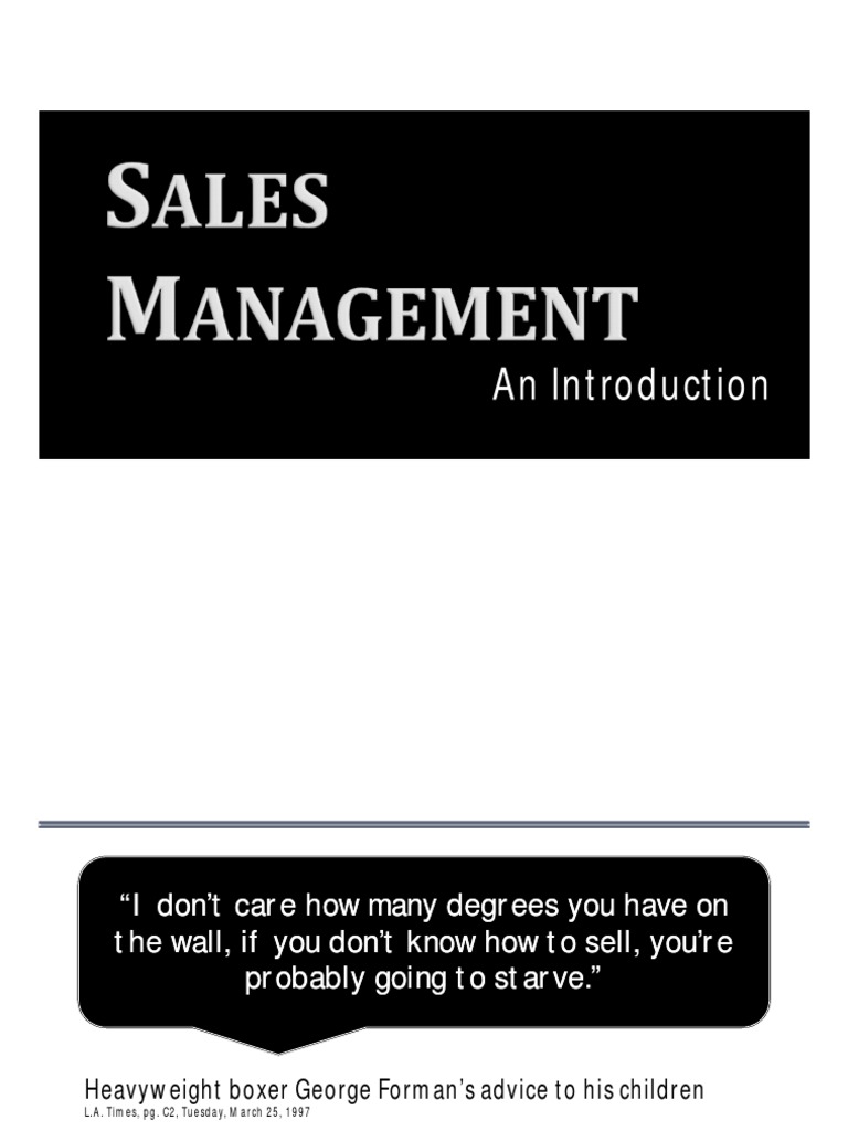 Sales Management | PDF | Sales | Strategic Management