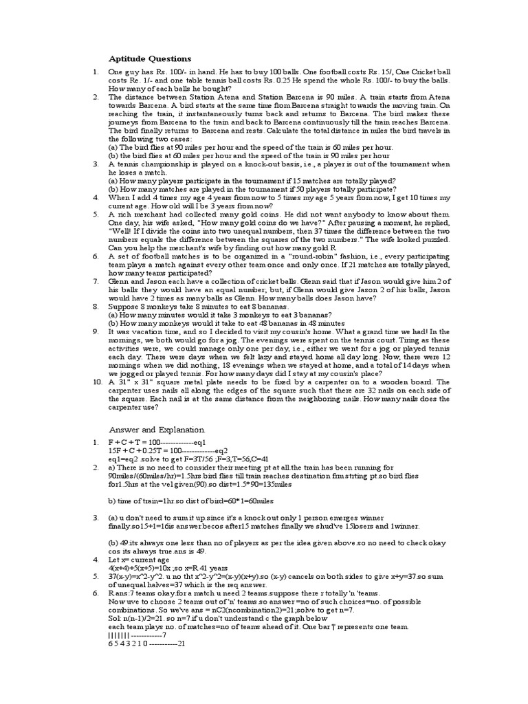 All Companies Aptitude Tests 2 | PDF | Pointer (Computer Programming) | C++