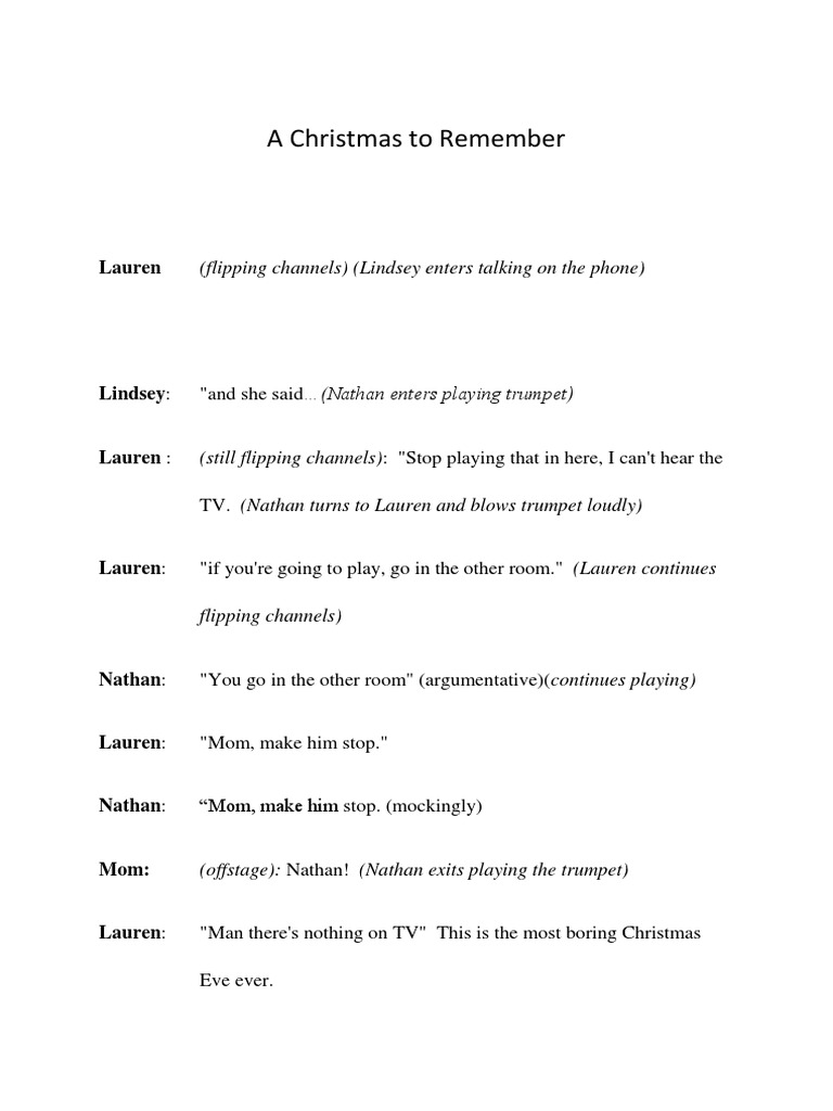 A Christmas to Remember: A Skit | PDF | Nativity Of Jesus | Jesus
