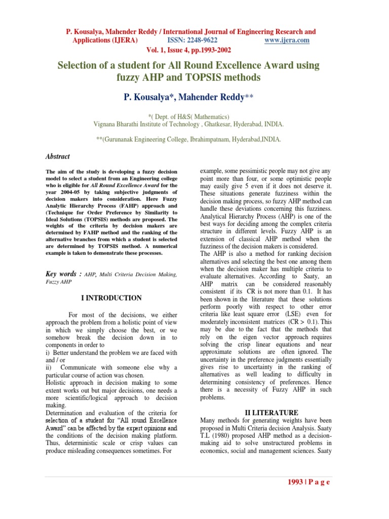 Ahp Mathematical Models | PDF | Applied Mathematics | Cognition