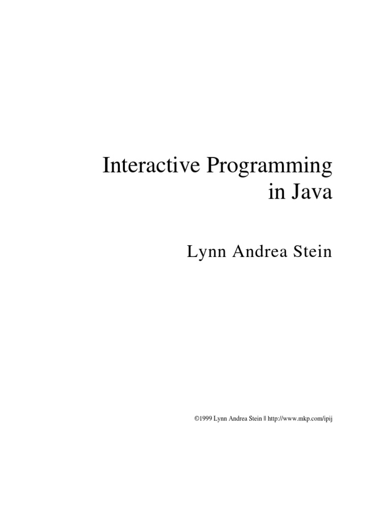 Interactive Programming In Java Pdf Method Computer Programming