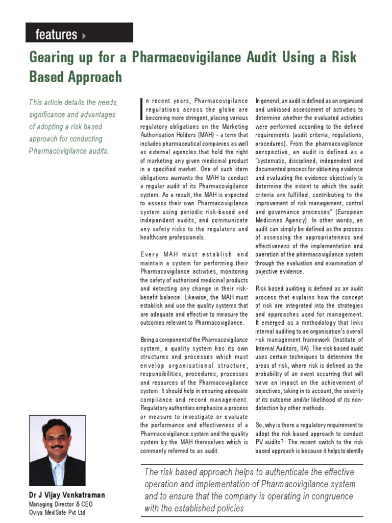 Risk-Based Approach to PV Audits | PDF | Pharmacovigilance | Internal Audit