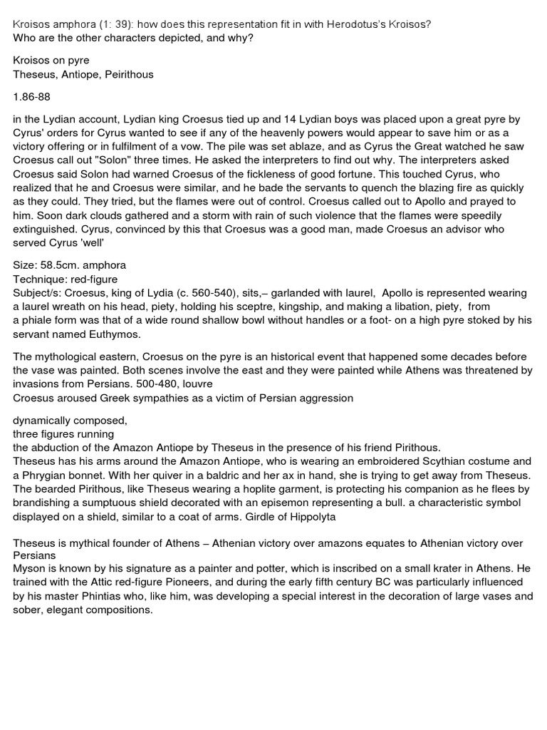 Kroisos Amphora | PDF | Ancient Greece | Classical Antiquity