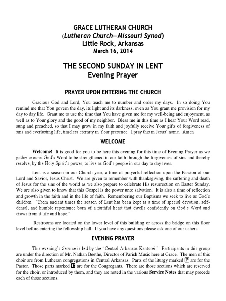 A Lenten Service of Evening Prayer 031614 | PDF | Abraham | Lent