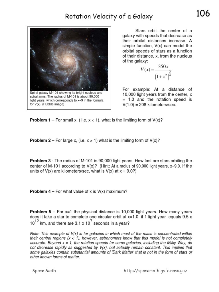 Rotation Velocity of A Galaxy | PDF | Milky Way | Stars