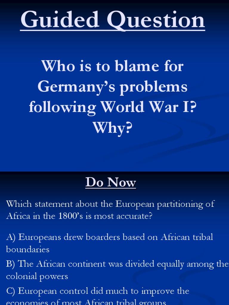 Post-WWI Germany: Blame & Impact | PDF